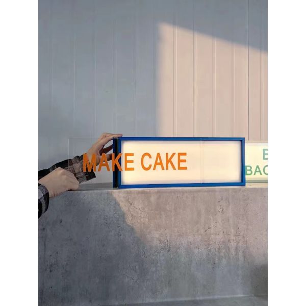 Quality Mobile charging store light box replaceable panel desktop logo signboard for sale