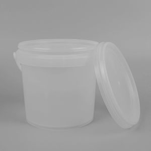 Quality 1L Transparent Plastic Food Bucket with IML Decoration for sale