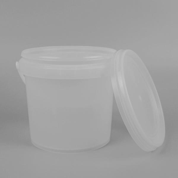 Quality 1L Transparent Plastic Food Bucket with IML Decoration for sale