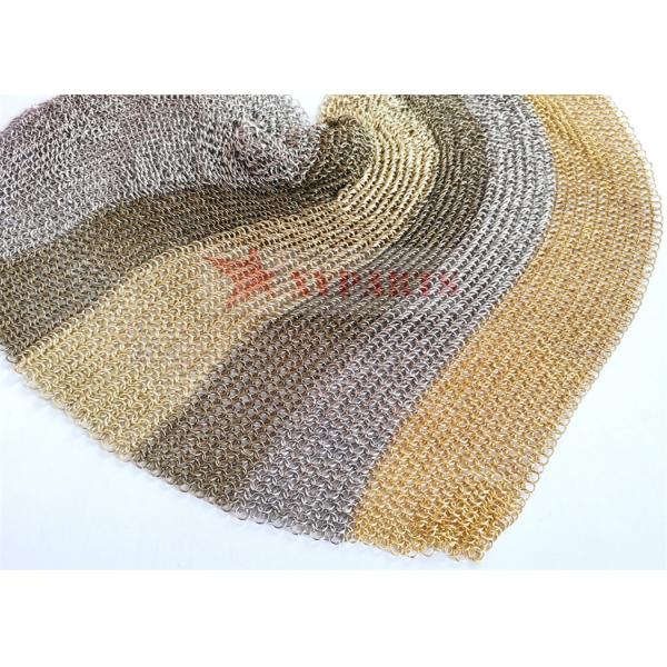 Quality PVD Finished Copper Weld Ring Mesh Facade for sale