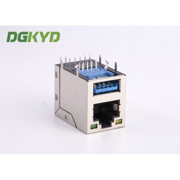 Quality 2x1 Stack RJ45 USB Connector Combo Jack W / USB 3.0 1-1909119-4 RoHS Compliance for sale