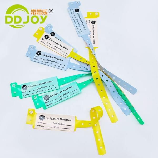 Quality 100pcs Custom Writeable ID Bracelets for Child Park Waterproof Patient Wristband for sale