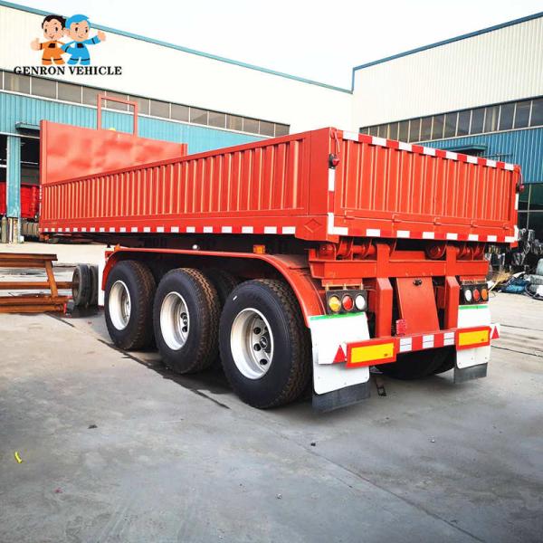 Quality Heavy Duty  Dry Goods Grain FUWA 800mm Drop Side Semi Trailer for sale