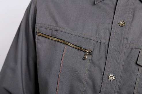 Quality Flap Suit Anti Static Fabric Gray Jacket Work Clothes for sale