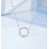 china 0.22ct 18K Gold Diamond Necklace 12mm 1.8 Grams Open Circle Diamond Pendant