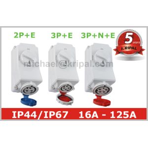 Quality Mechanical Interlock Industrial Power Switched Sockets , Single / Three Phase for sale