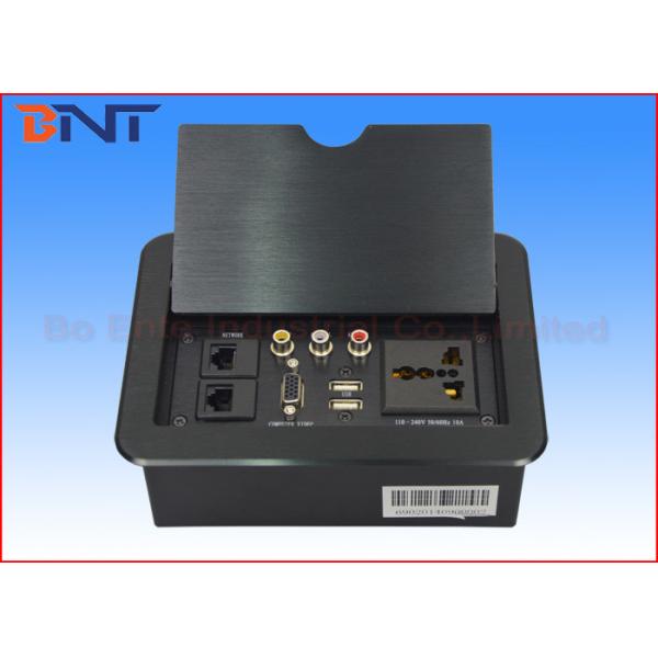 Quality Multi Functional Manual Flip Up Outlet , Hidden Desk Mounted Power Sockets for sale