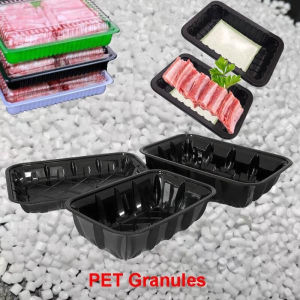 Quality Pre Made Frozen Food Trays Recycled PET Granules Resin Raw Material for sale