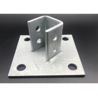 Quality Stainless 304 Steel Post Base Plate Strut Channel Fitting BS ASTM Electrogalvani for sale