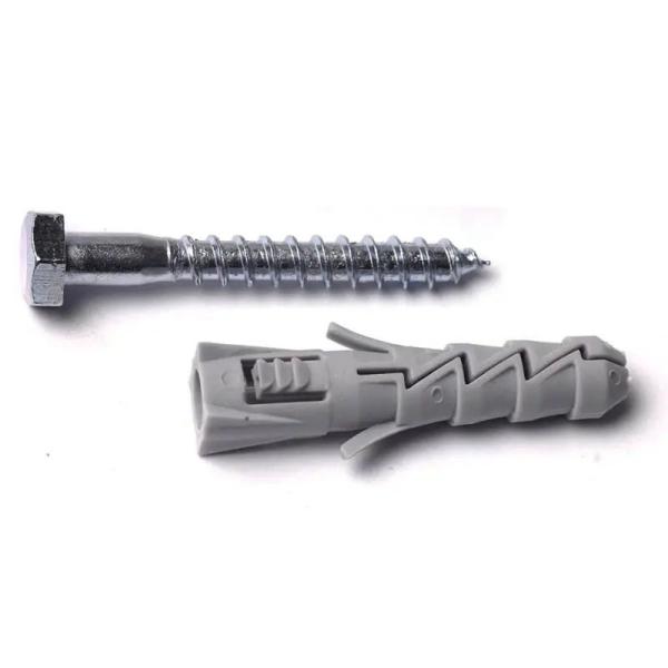 Quality Red And Yellow Expanding Plastic Screw Anchors With Mating Screw Nail For High Load Capacity for sale
