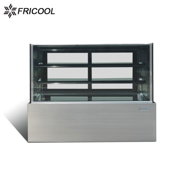 Quality Single Temperature Square Glass Refrigerated Deli Case Fridge 17.6 CU.FT for sale