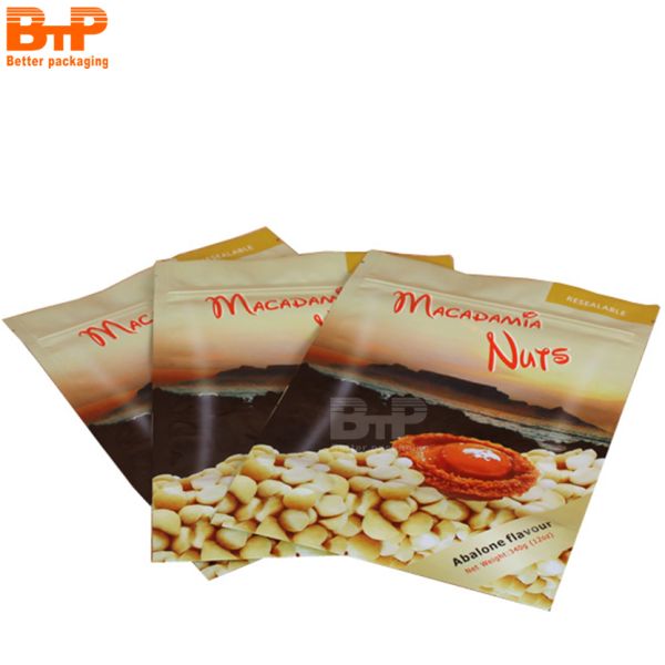 Quality MOQ 100 Digital Printing Customized Logo Stand up Bag With Zipper for Packing Nuts, Coffee, Chocolate for sale