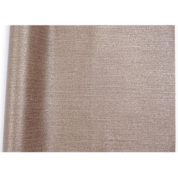 Quality Waterproof Brown Embossed Wall Coverings , PVC Modern Living Room Wallpaper for sale
