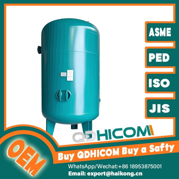 Quality Carbon Steel Vertical Receiver Tank 0.6m3 Capacity Air Compressor Buffer Tank for sale