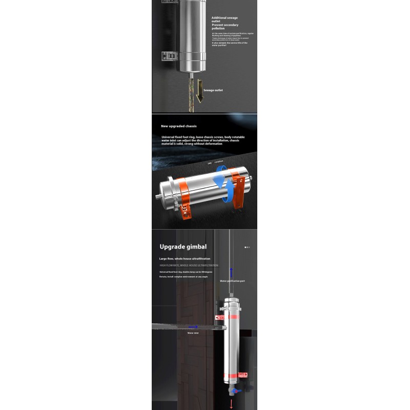 1500L-10000L Family Hotel Factory Tap Water Groundwater Filter Stainless Steel Water Purifier