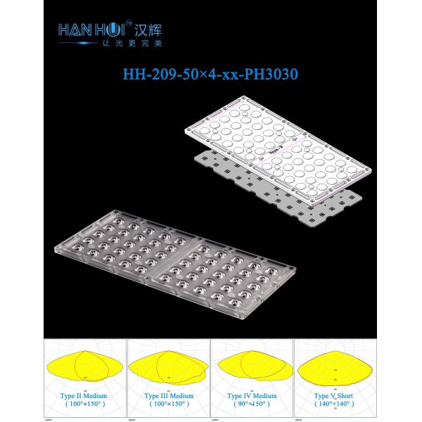 Quality Precision Optics 200pcs 3030LEDs 285×133mm Size Multi-Angle High Transmittance Efficient Glare-Free Street & Flood Lighting Lens for sale