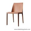 china Orange Saddle Leather 47cm 83CM Metal Upholstered Dining Chair