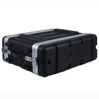 Quality Black 3u Rack Flight Case ABS 12" Depth 19'' Width For Audio Amplifer for sale