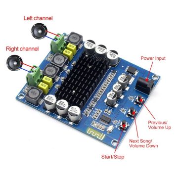 Quality CA-3168B Wireless Digital Amplifier Board DC12-24V 2*50W Output Power TPA3116D2 for sale