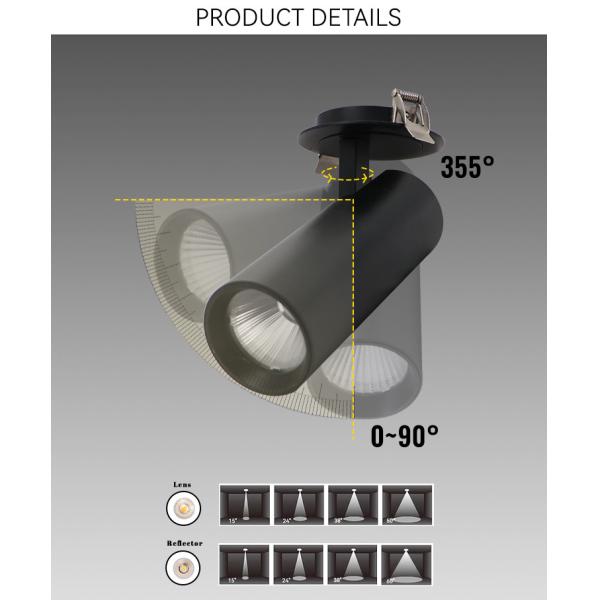 Quality 1575lm Adjustable LED Spot Light 2700K 4000K Semi Recessed Downlight Black Track for sale