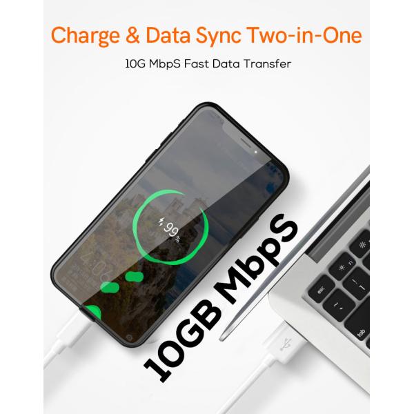 Quality Fast Charging 3m USB 3.1 Charging Cable 10Gbps USB C Data Transfer Cable for sale