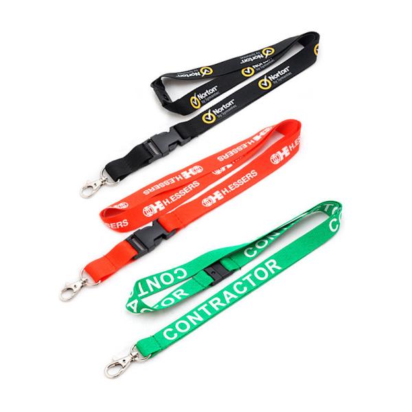 Quality Personalized Breakaway Flat Polyester Lanyard Plastic Woven Pantone Color for sale