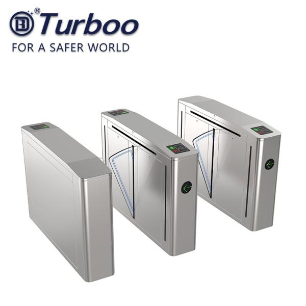 Quality Automatic Pedestrian Waist Height Flap Barrier Turnstile Access Control System for sale