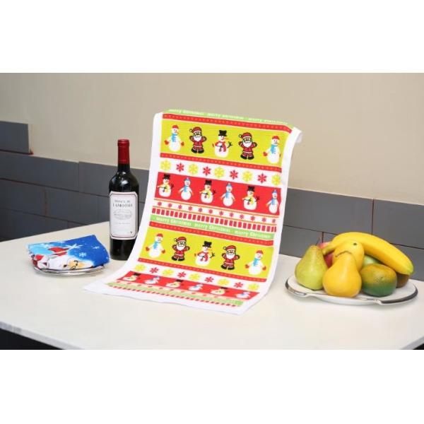Quality Superfine Fiber Christmas Tea Towels Reactive Printed With Square Shape for sale