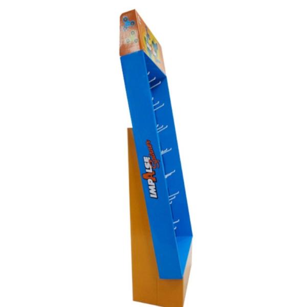 Quality Cardboard Pegboard Hook Display Stand Wall Mounted 4 Color Pantone Printing for sale