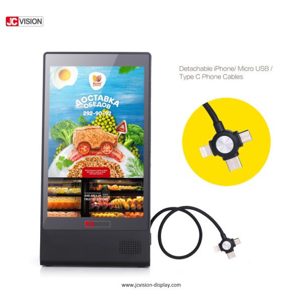 Quality HD Kiosk LCD Touch Screen , Android Stand Restaurant Menu Table Power Bank 8 for sale