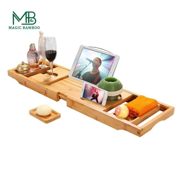 Quality CE Certificate Bamboo Bathroom Caddy Tray For Bathtub for sale