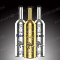 Quality Electroplated Spirit Wine Vodka Glass Liquor Bottle Customized 500ml for sale