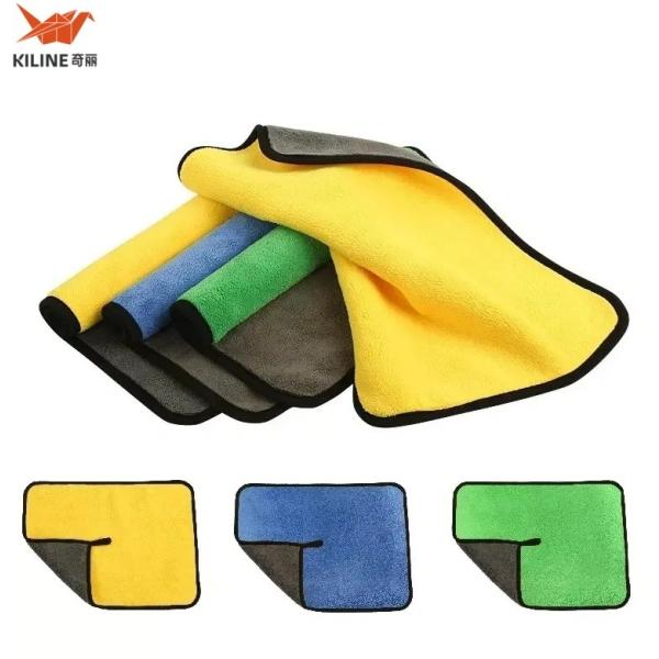 Quality Super Absorbent Double Side Coral Fleece Microfiber Cloth 40x40cm Quick-Dry Microfiber Towel for Car Care Cleaning for sale