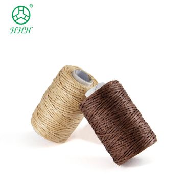 Quality 0.8mm Flat Waxed Polyester Stitching Thread for Leather Product Sewing and for sale