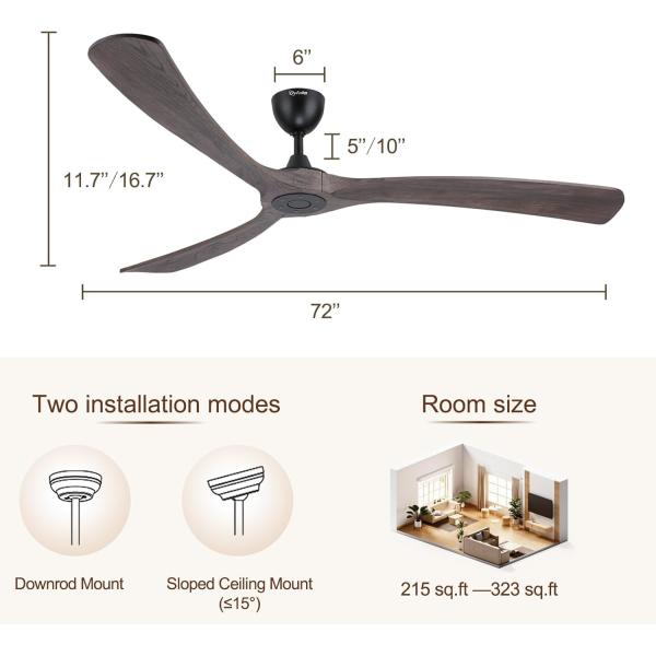 Quality Quiet Energy Saving 6 Speed Smart Ceiling Fan with Light Controlled by Alexa for sale