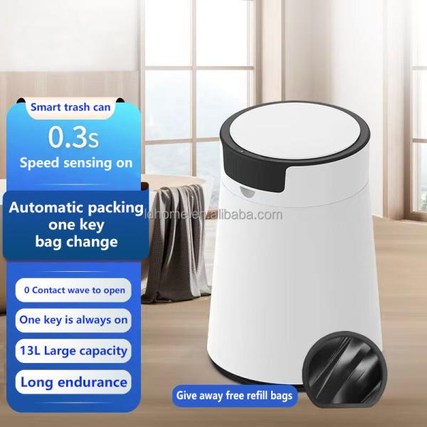 Quality Eco Friendly Automatic Sensor Kitchen Bin Plastic Home Trash Bin 12L for sale