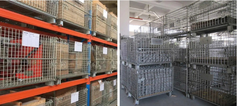 Storage Cage For Logistics Warehousing ASRS Foldable Wire Mesh Container