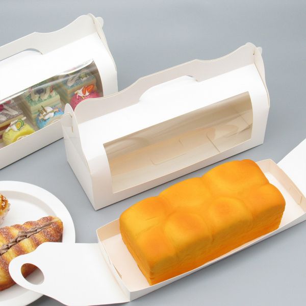 Quality Biodegradable Bakery Dessert Pastry Cake Box Transparent Window Custom Printed for sale