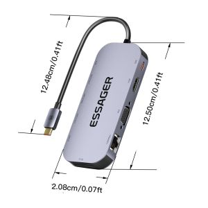 Quality 11 In 1 Usb C Hub PD 100W Fast Charging 5Gbps 32GB SD Card 10 Ports for sale