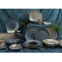 Quality Hand Painted irregular Ceramic Dinner Sets 16Pc For Wedding Party for sale