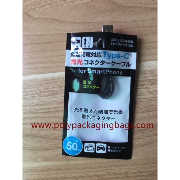 Quality Universal Plastic Zipper Bag For Cable Retail / Car Charging Line for sale