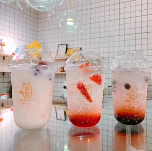 Quality Food Grade Pet Coffee Disposable Plastic Cups 500ml For Cold Cafe Customized for sale