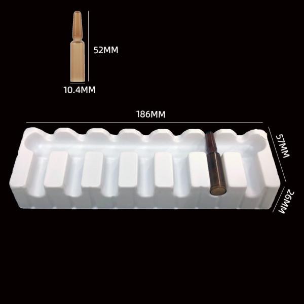 Quality Semi Enclosed Plastic Packaging White PET Blister Insert Tray For Ampules Vials for sale