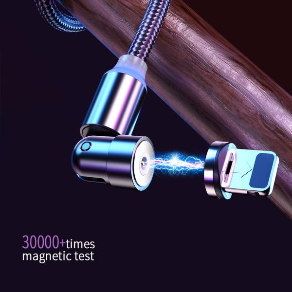 Quality 540 Degree Circular USB Magnetic Charging Cable Wire Rotating 3ft Length for sale