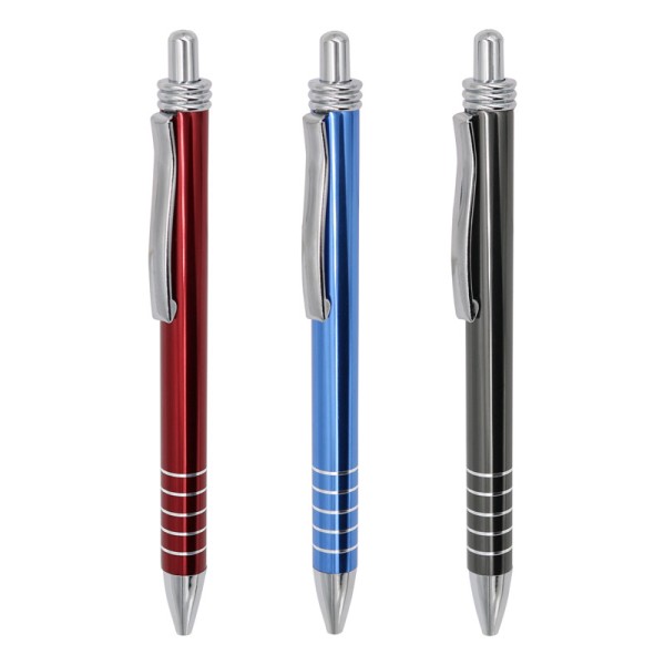Quality Professional Aluminum Ball Pen School Stationary 1.0mm Retractable Ballpoint Pen for sale