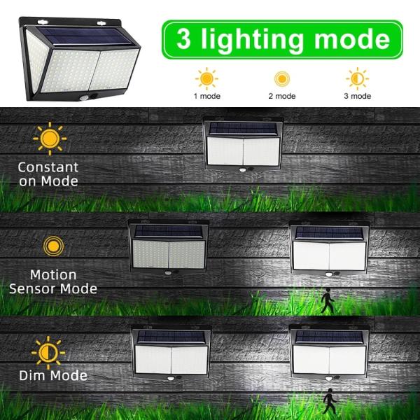 Quality 8W 288pcs LED Outdoor Super Bright Led Wall Mounted Solar Motion Sensor Light for sale