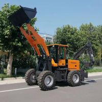 Quality 4 Wheel Articulated 2500kg Backhoe Loader Mini And Excavator for sale