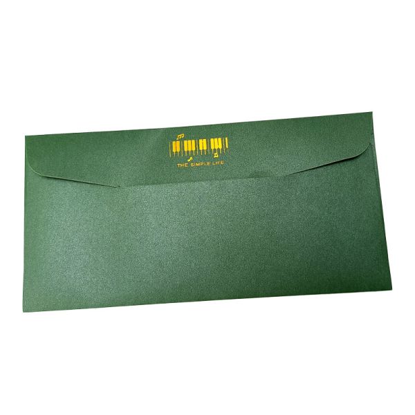 Quality Glossy Art Paper Fluorescence Green Gift Envelope Customized Printing for sale