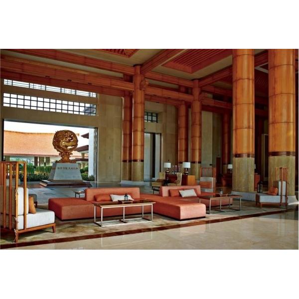 Quality Luxury Hotel Lobby Furniture Combination Fabric Velvet Sectional Sofa for sale