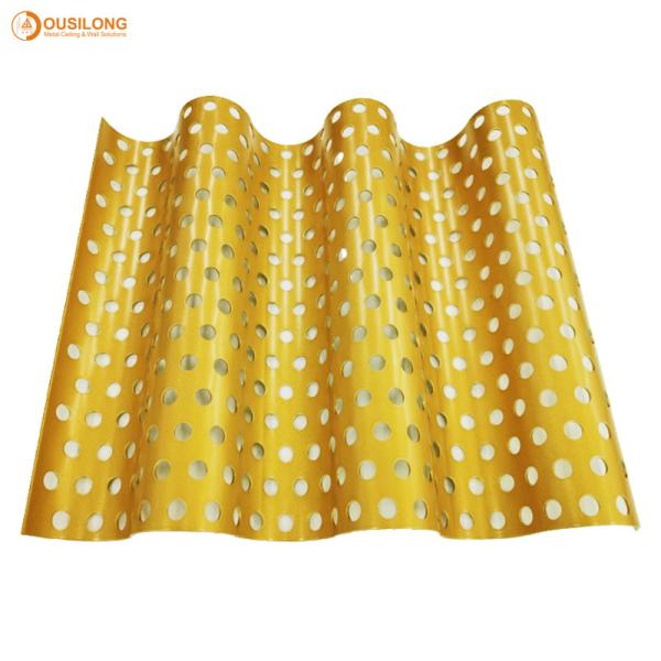Quality Durable Washable Aluminum Wall Panels , Perforated Corrugated Metal Ceiling for sale